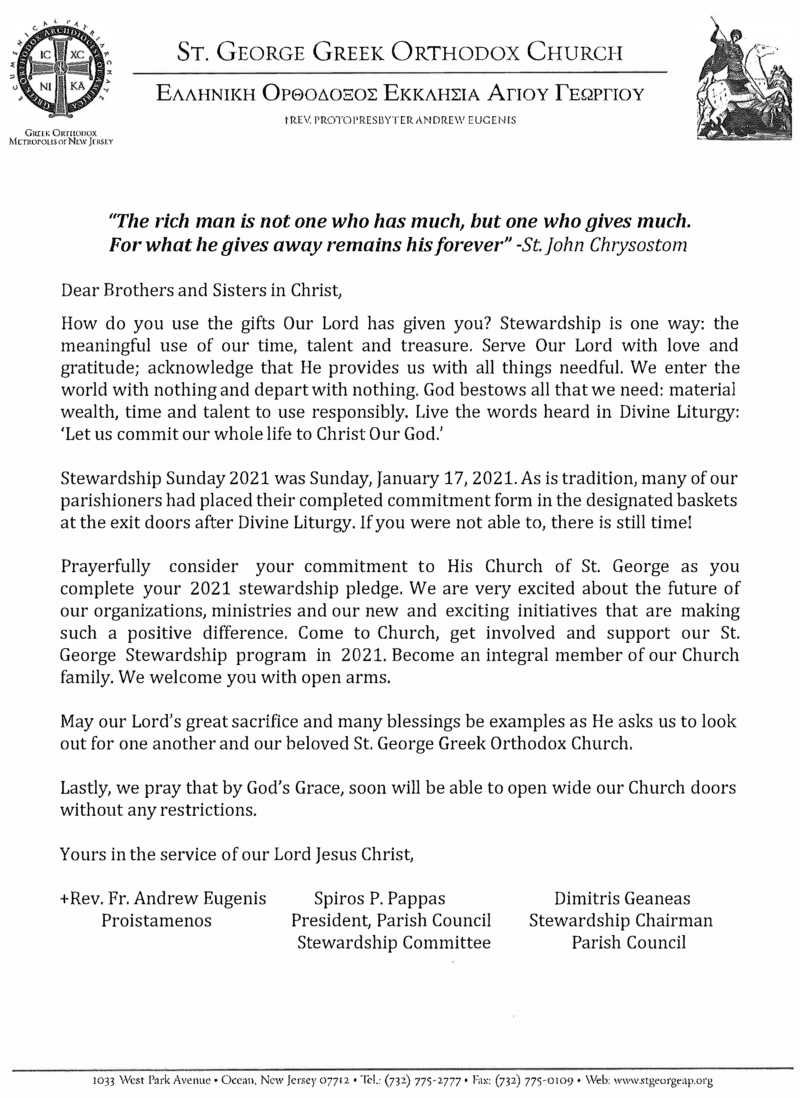 Stewardship | St. George Greek Orthodox Church